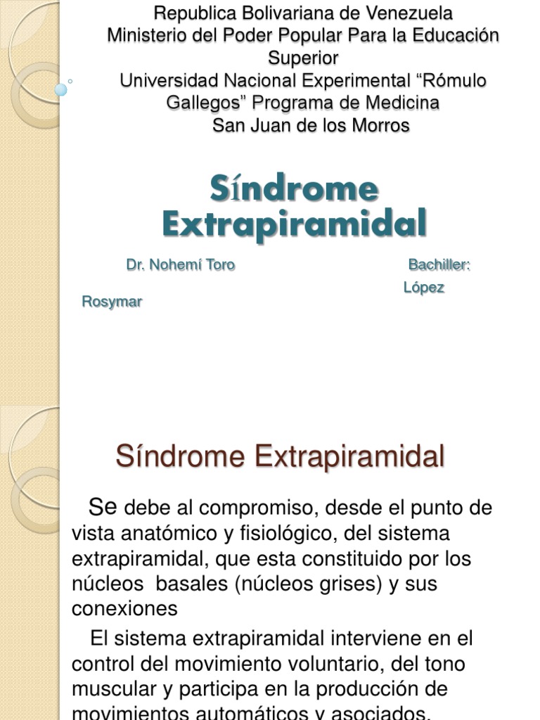 Sindrome Extrapiramidal | PDF | Ganglios basales | Enfermedades y ...