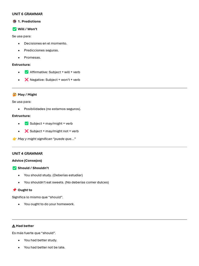 Unit 6 Grammar | PDF