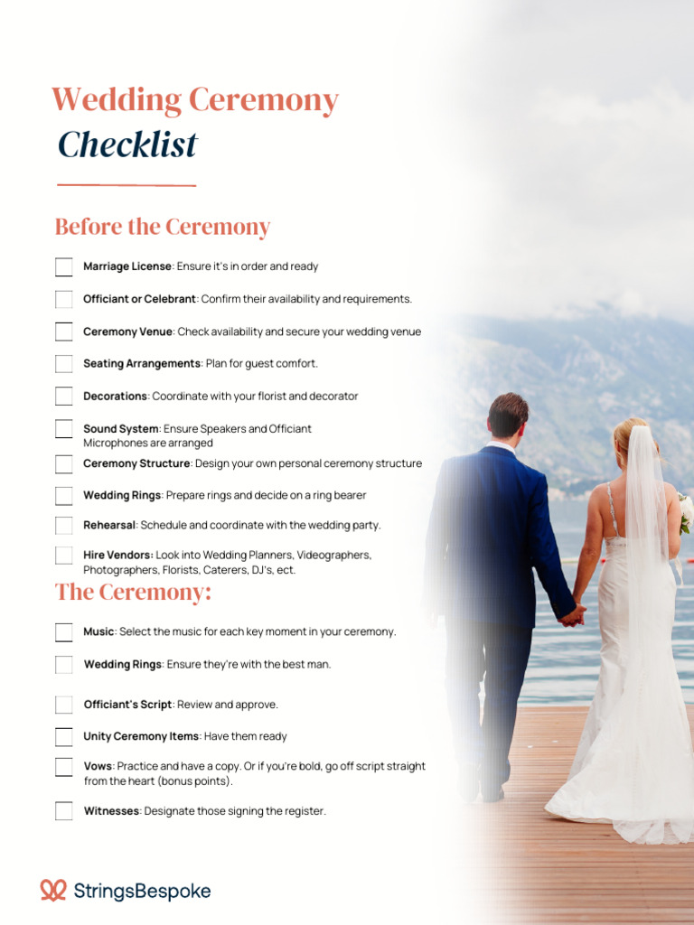 StringsBespoke - Wedding Ceremony Checklist | PDF
