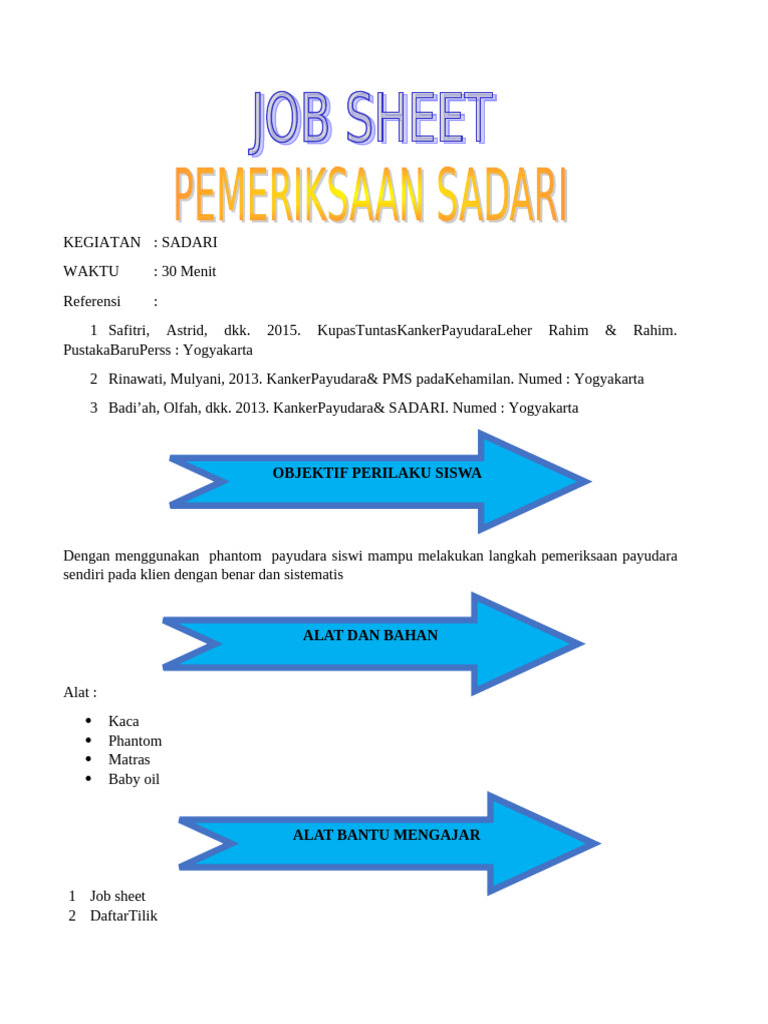 JOB SHEET Sadari | PDF