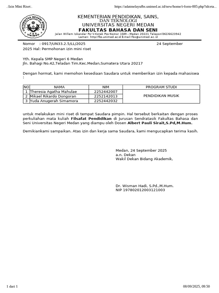 Surat Mini Riset Naila 2 | PDF