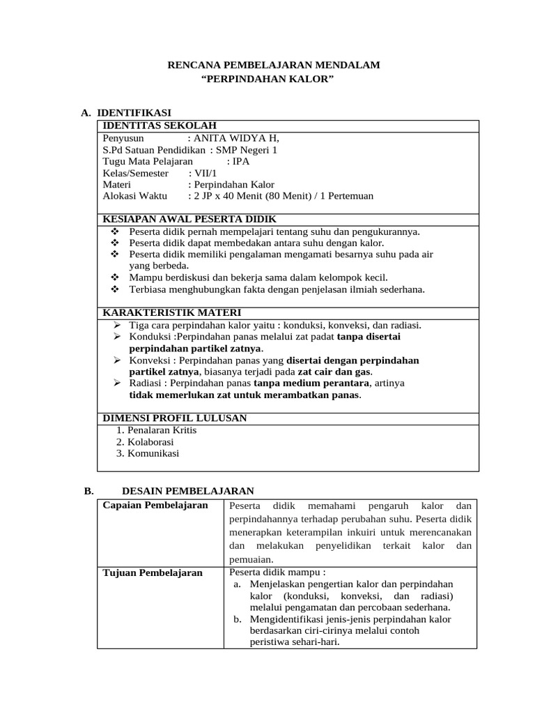 Contoh RPM - Anita | PDF