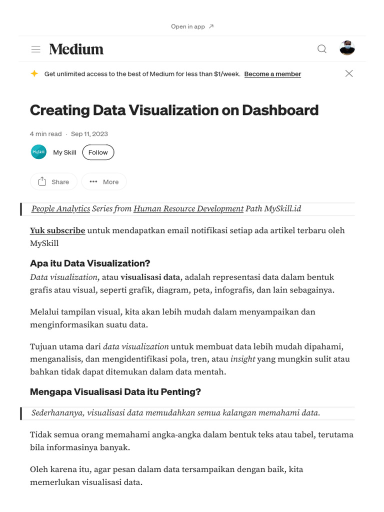 Creating Data Visualization on Dashboard _ by My Skill _ Medium | PDF