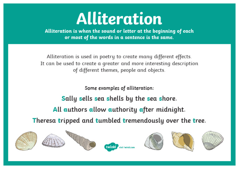 Au t2 e 926 Alliteration Poetry Terms A4 Display Poster | PDF