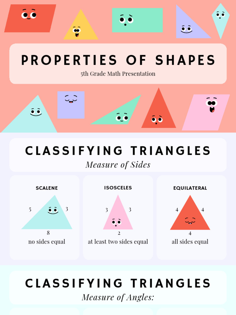 Properties of Shapes Math Educational Presentation | PDF | Triangle ...