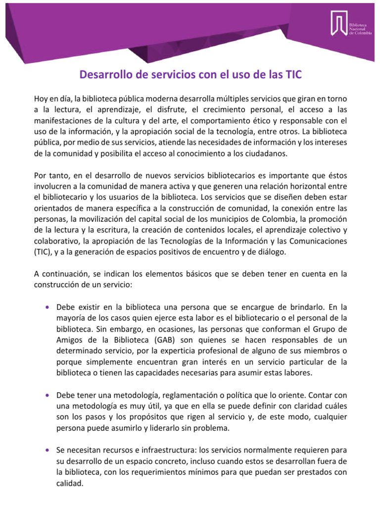 Desarrollo de servicios con el uso de las TIC | PDF | Blog | Tecnología de información y ...