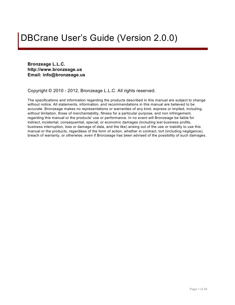 DBCrane Users Guide V2 | PDF | Java (Programming Language) | Oracle Database