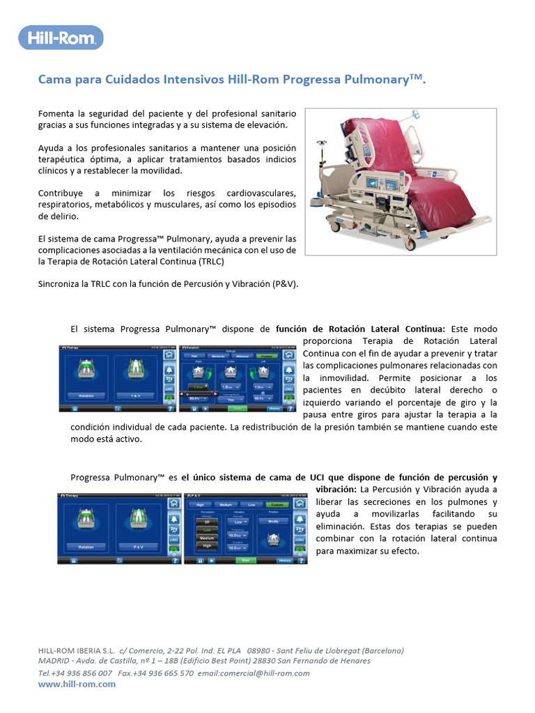 Catálogo Cama Hospitalaria Progressa de Hillrom 3 | PDF | Unidad de ...