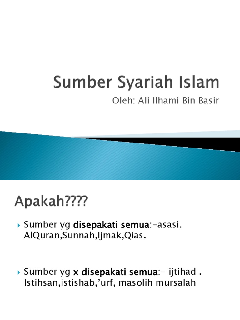 Sumber Syariah Islam