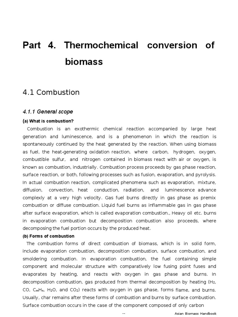 Thermochemical Conversion of Biomass | PDF
