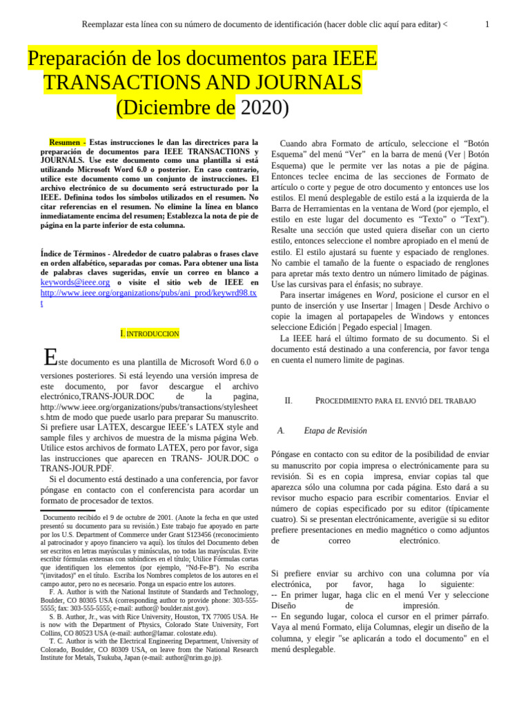 Formato Ieee Ejemplo 1 | PDF