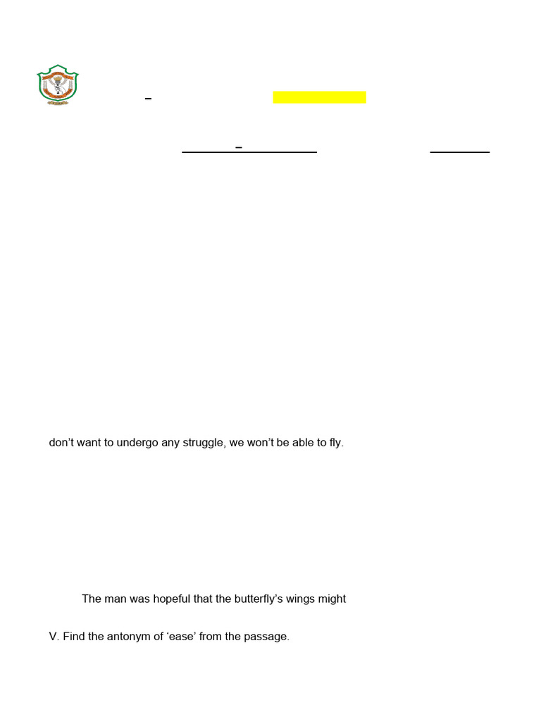 Grade 6hy Sampleqp | PDF | Butterfly