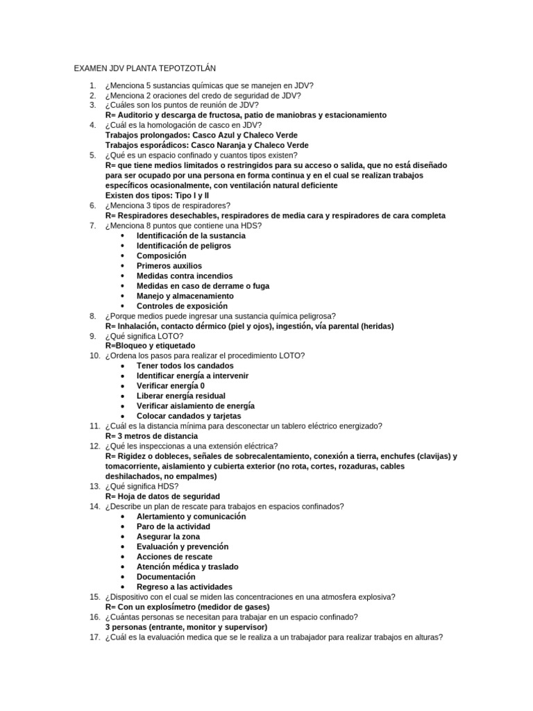 Examen JDV Planta Tepotzotlán | PDF | Soldadura | Construcción