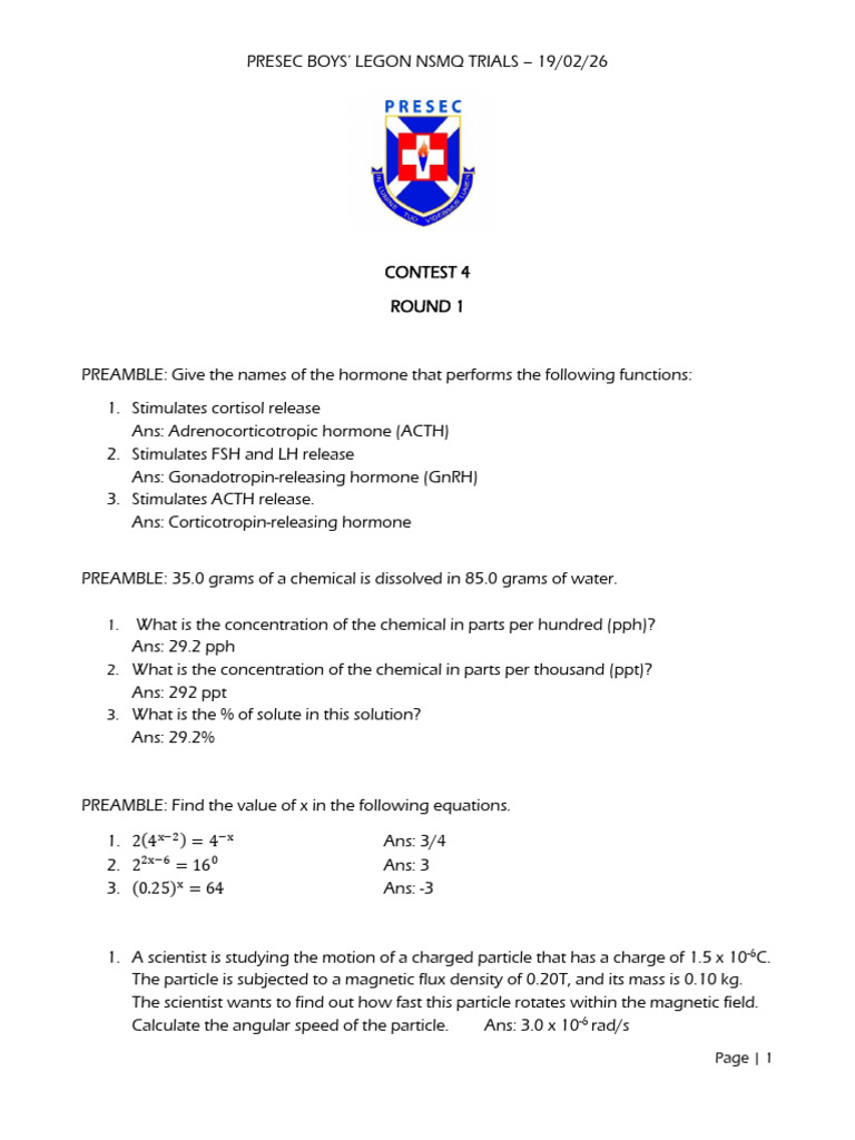 Contest 4 - Trials at Presec | PDF | Capacitance | Applied And ...