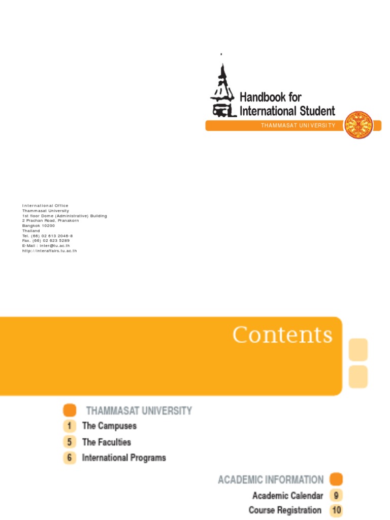 SIIT Student Handbook | PDF | Travel Visa | Thai Cuisine