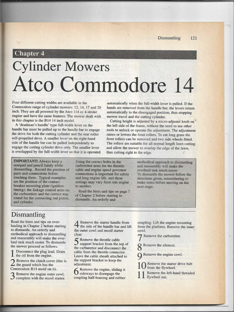 Atco Qualcast A114 Engine Workshop Manual | PDF