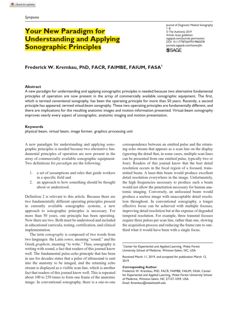 Your New Paradigm For Understanding and Spplying Sonographic Principles ...