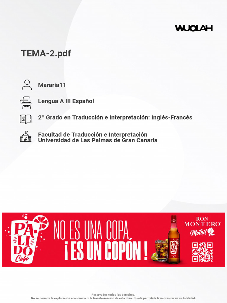 Wuolah Free TEMA 2 | PDF | Verbo | Semántica