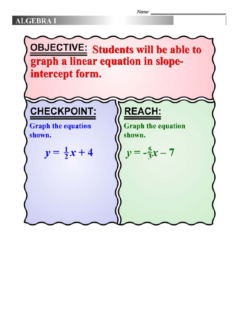 Algebra1304DRAFTGraphinginSlopeInterceptForm 1 | PDF