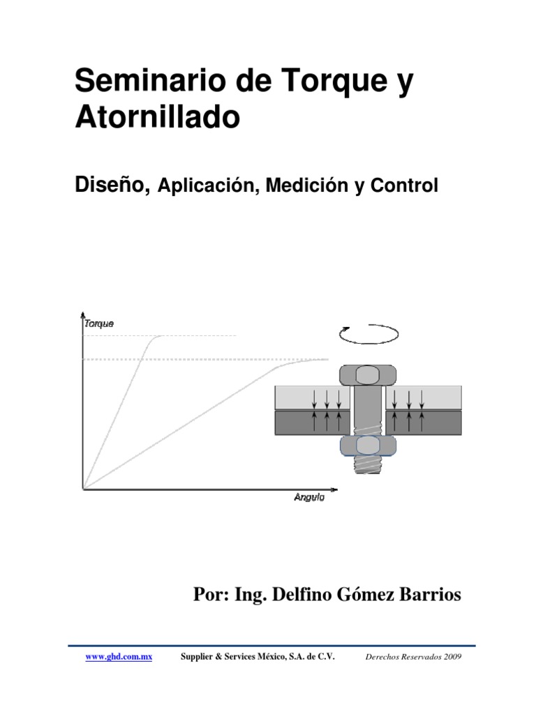 Seminario de Torque y Atornillado | PDF | Tornillo | Elasticidad (Física)