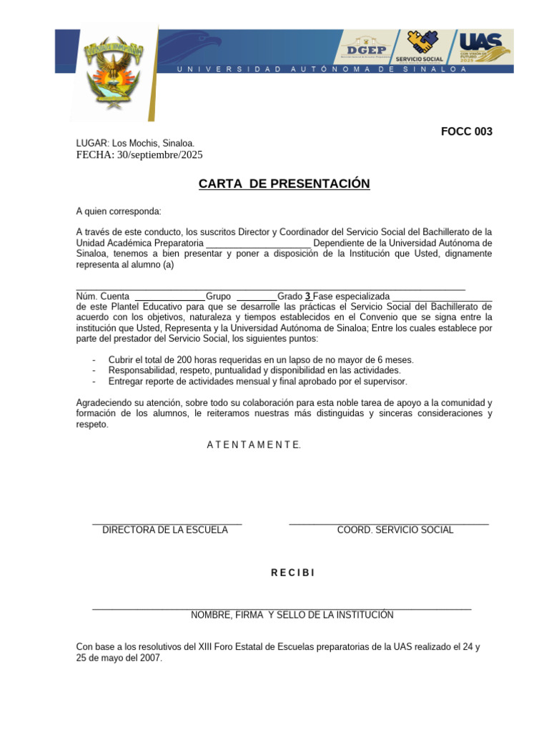 Carta Presentacion | PDF