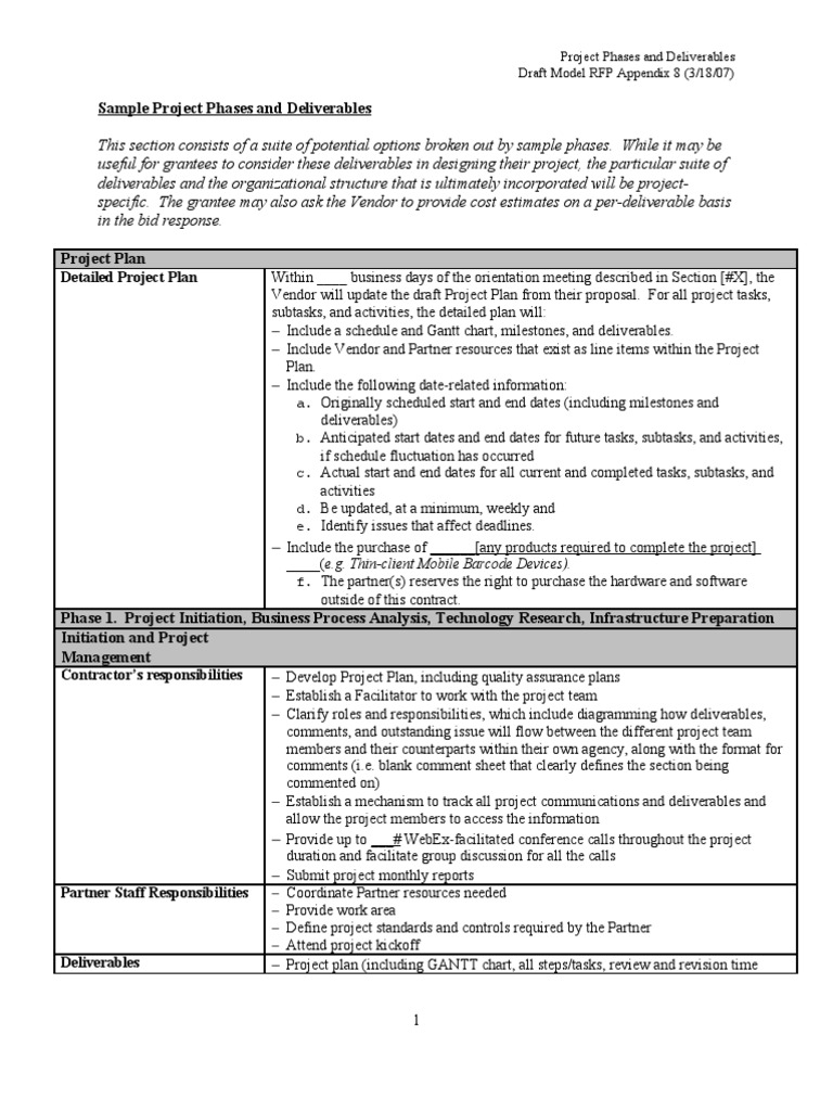 RFP Project Phases Guide | PDF | Xml Schema | Databases