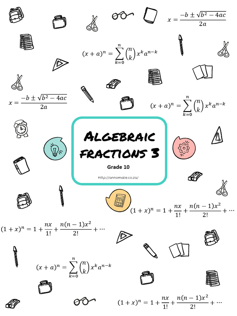 Grade 10 Algebraic Fractions 3 | PDF | Mathematical Objects | Algebra