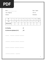 Playgroup Monthly & Final Exam Papers | PDF