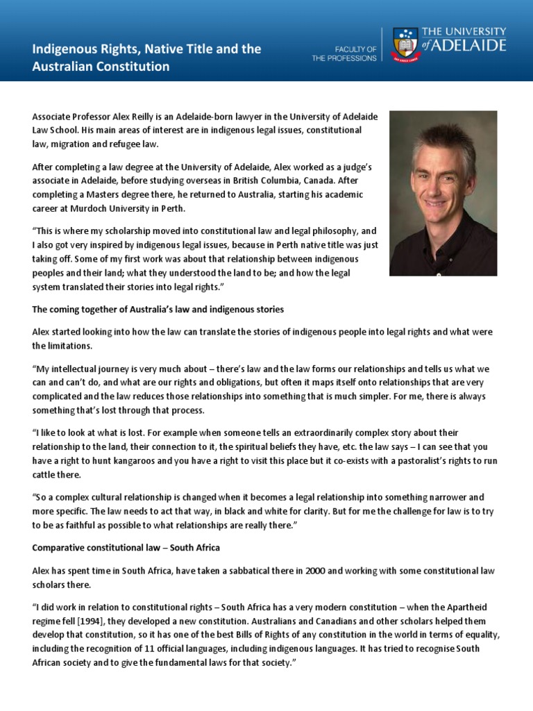 Indigenous Rights, Native Title and The Australian Constitution | PDF ...