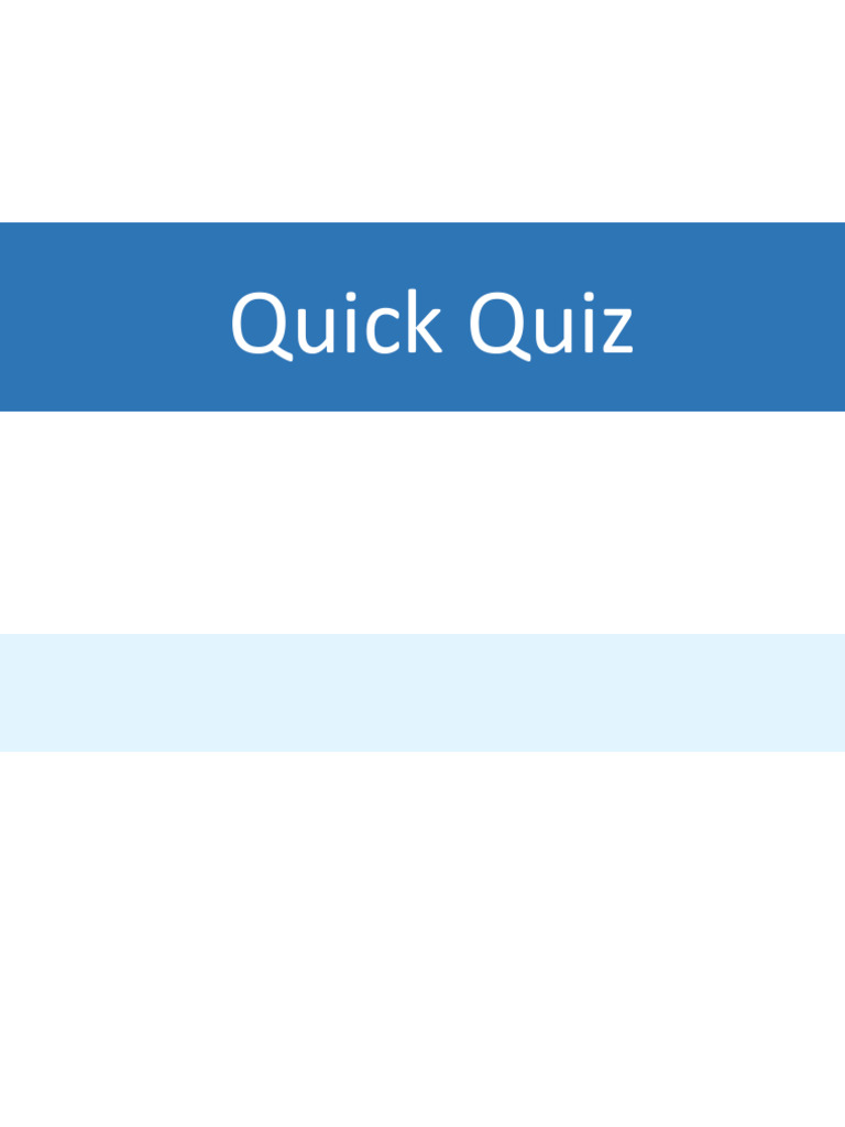 Week 1 - Quick Quiz | PDF