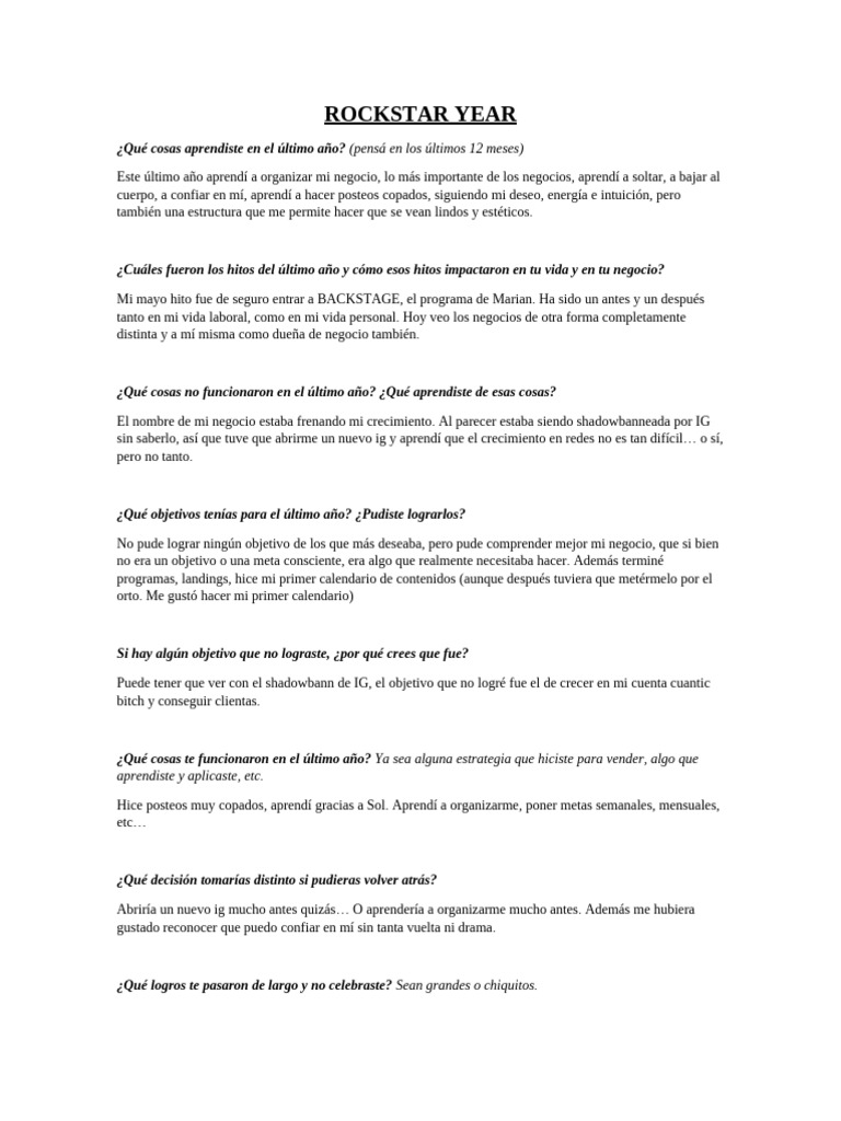 Rockstar Year | PDF