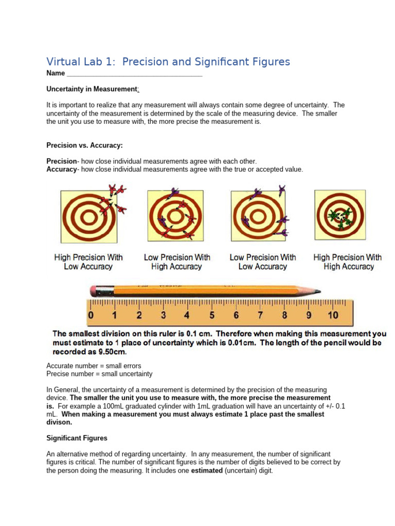 Lab Assignment 1 (Accuracy, Precision and Measurement) - 1 | PDF ...