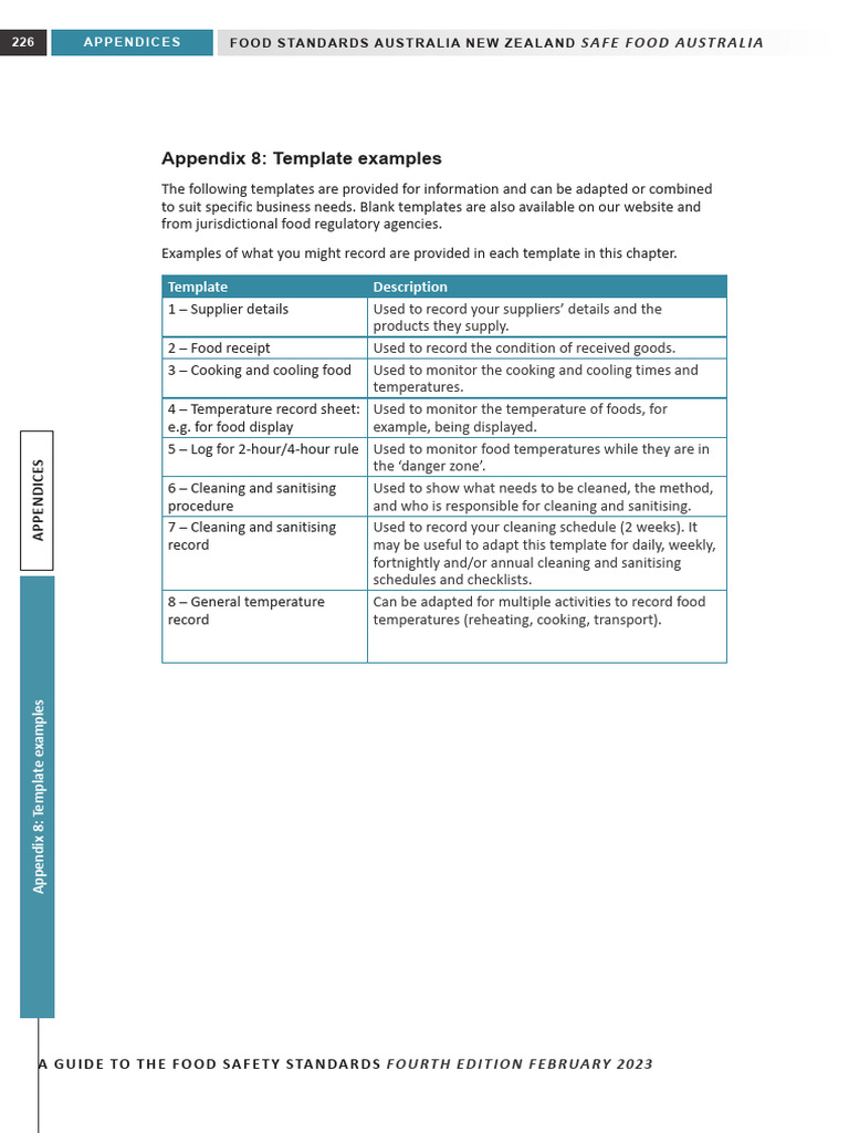 Appendix 8 - Template Examples - Corrected 120523 | PDF
