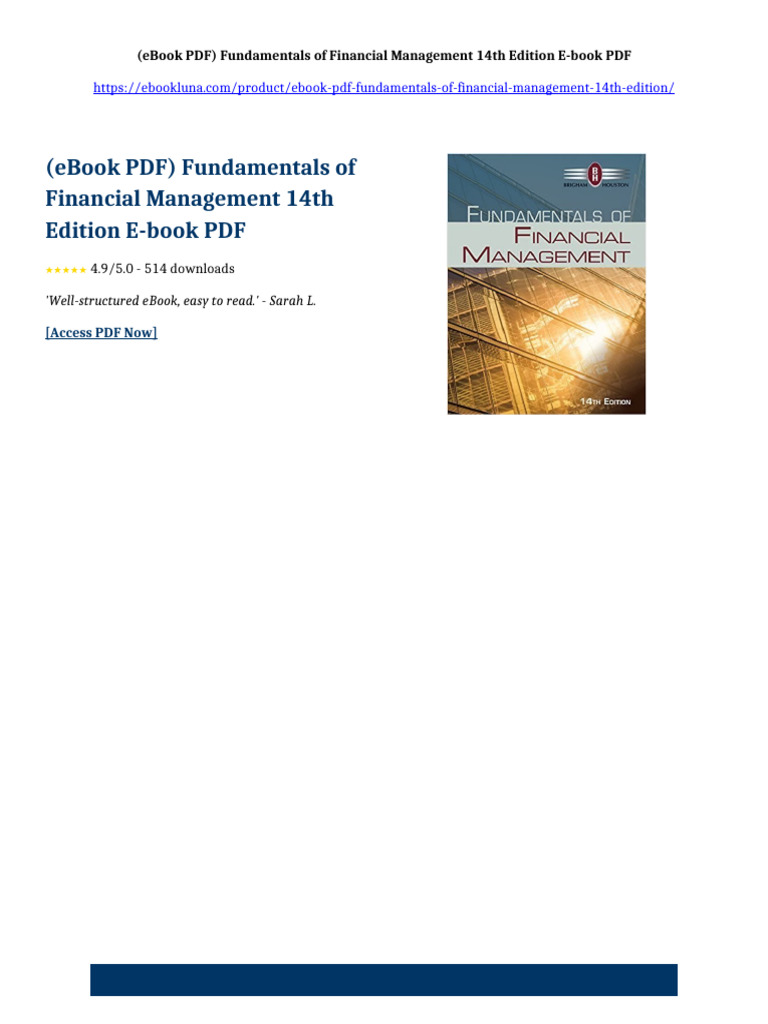 (eBook PDF) Fundamentals of Financial Management 14th Edition eBook reference pdf eBook | PDF ...