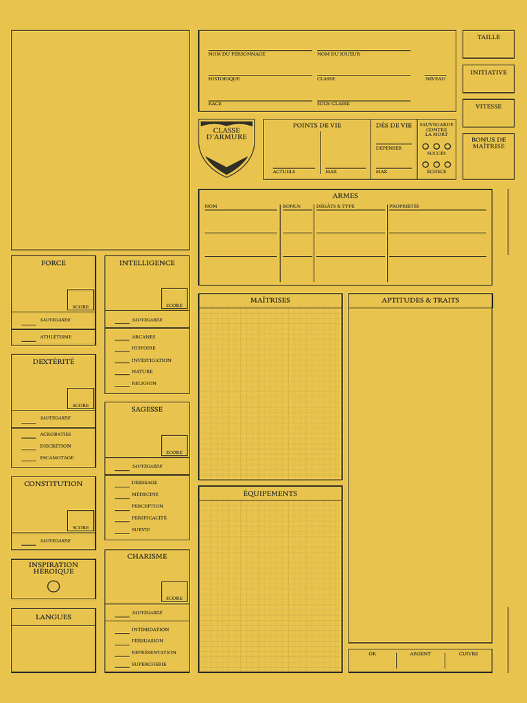 DnD5 FeuillePerso Retro | PDF | Jeux de rôles | Divertissement