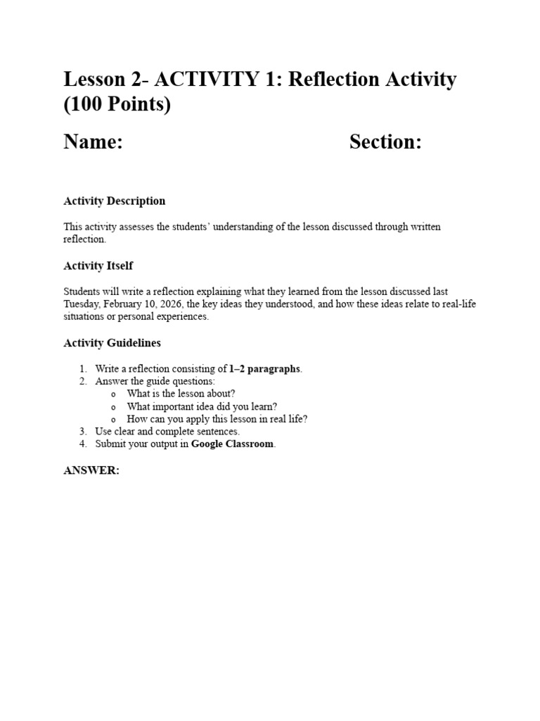 Lesson 1 2 Activity | PDF