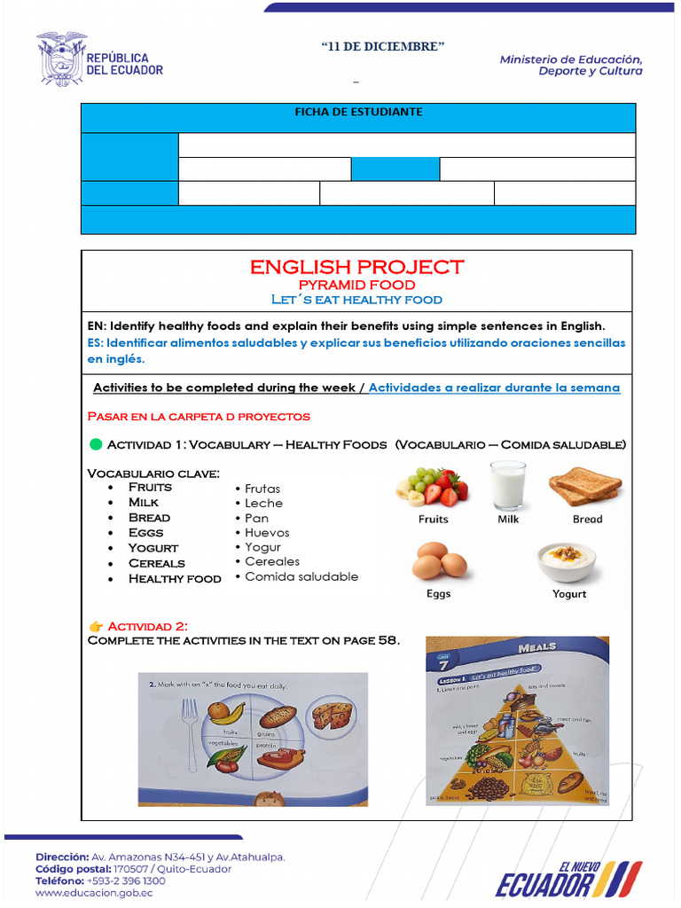 English Project For 5th. III Term | PDF | Cocina