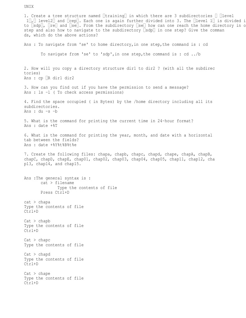 Unix Assignment 2 | PDF | Directory (Computing) | Computer File