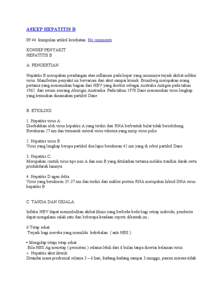 Askep Hepatitis B | PDF