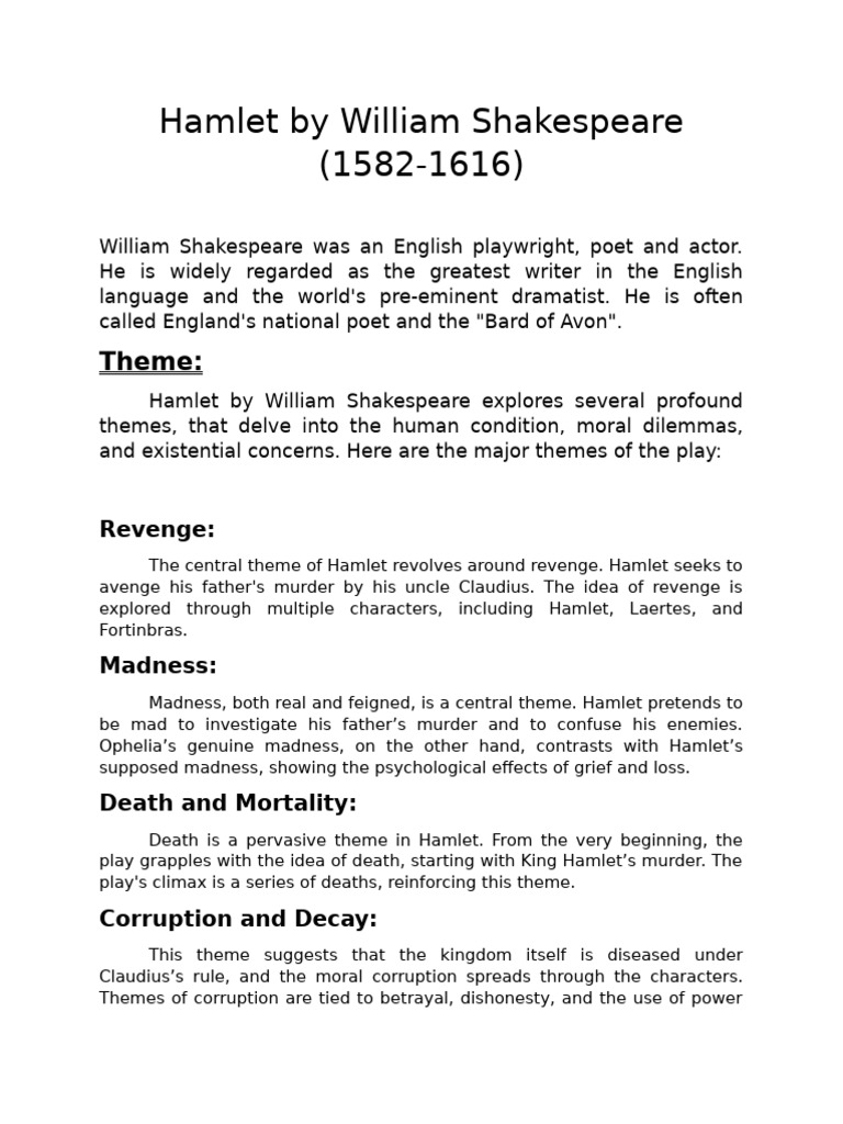 Hamlet by William Shakespeare | PDF