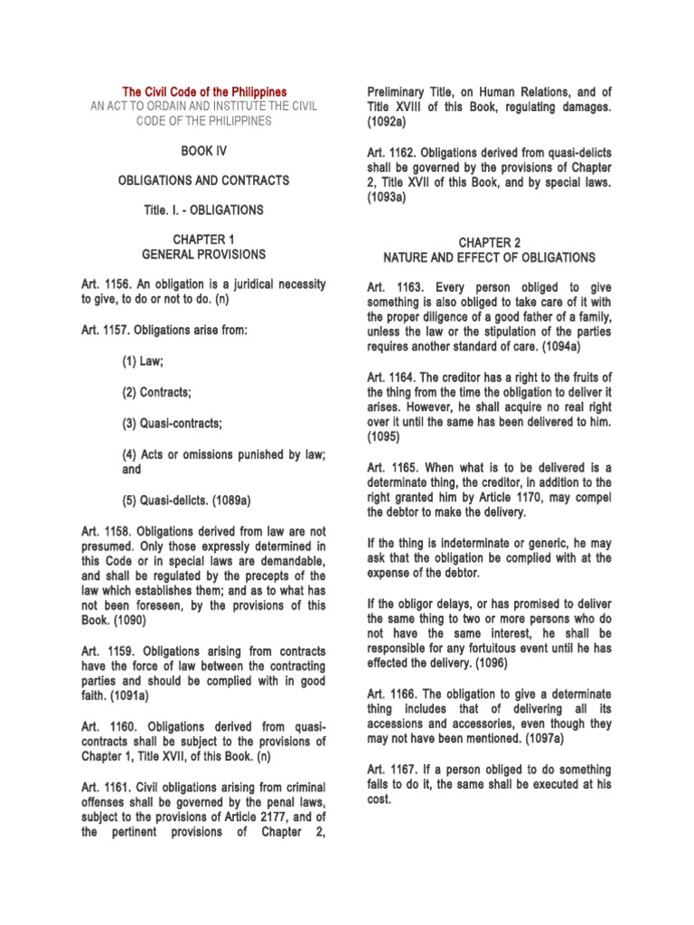 The Civil Code of The Philippines | PDF | Guarantee | Payments