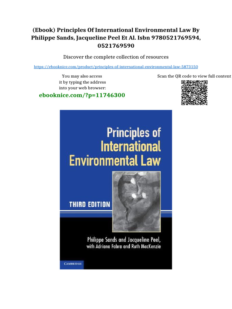 (Ebook) Principles of International Environmental Law by Philippe Sands ...
