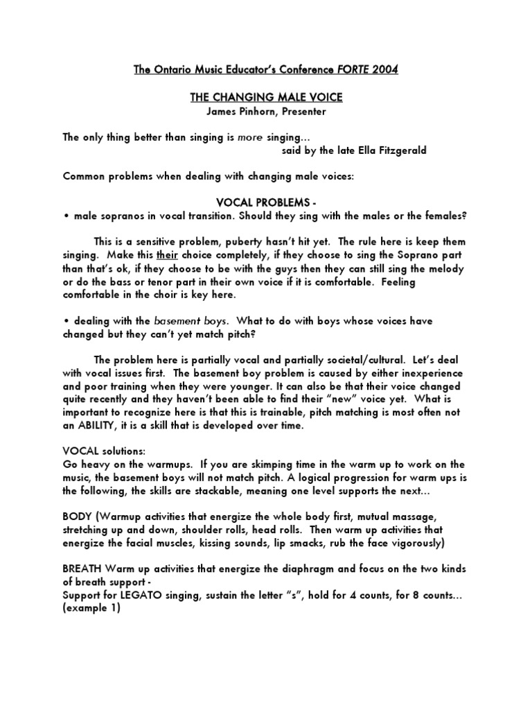 Changing Voices | PDF | Singing | Choir