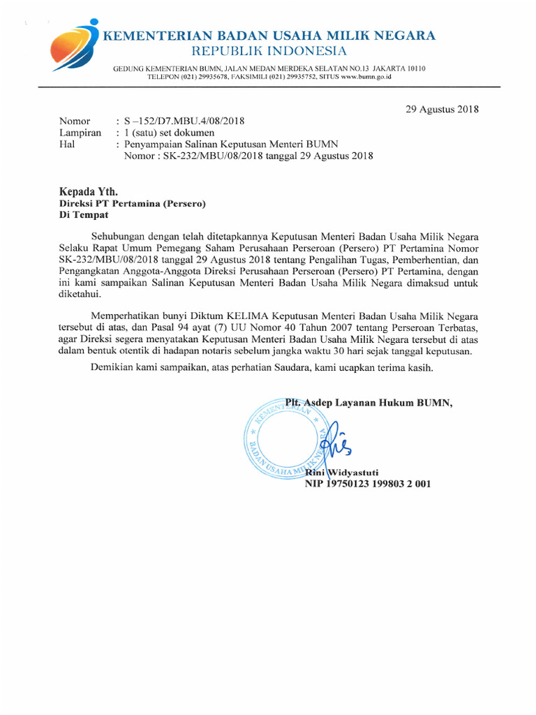 SK 232 Pengangkatan Dirut Dan Direksi | PDF