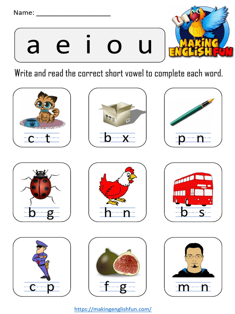 CVC Medial Vowel Worksheet 2 | PDF