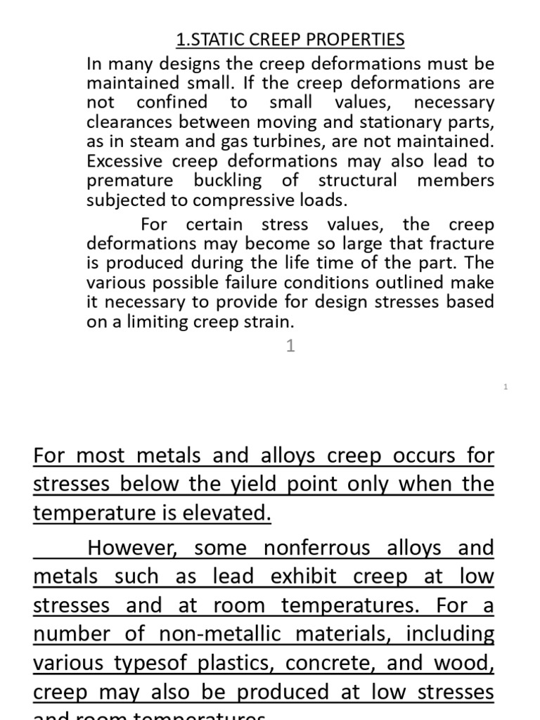 Lec 9 Static Creep Properties | PDF | Deformation (Engineering ...