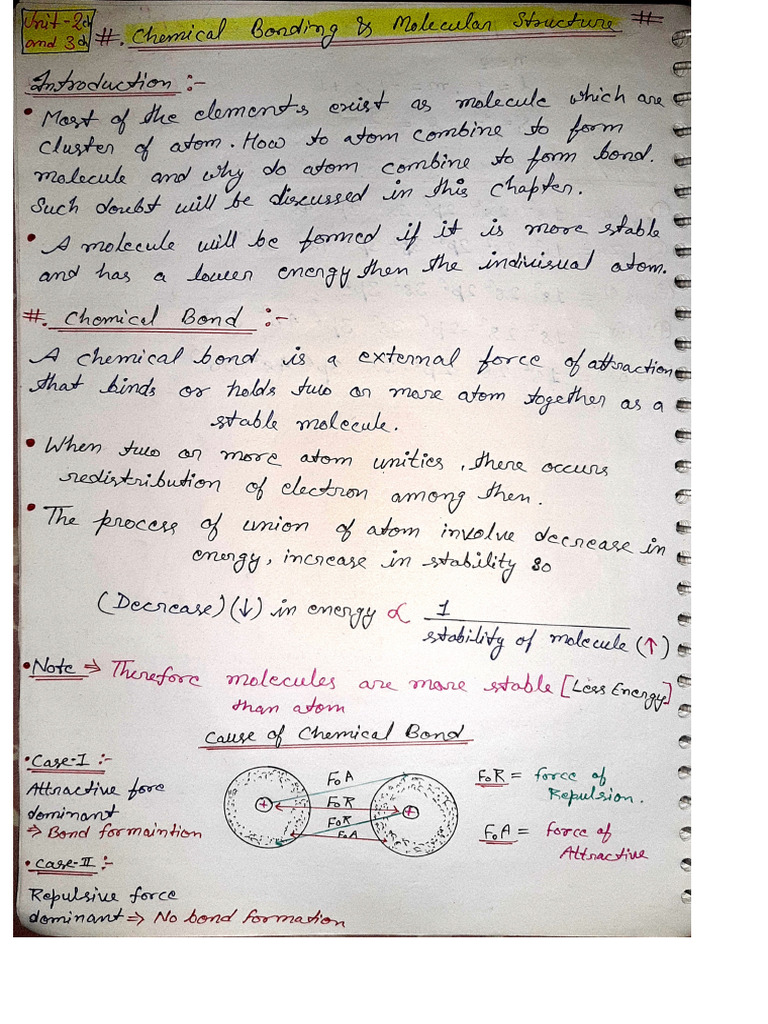 (s1.3) Chemical Bonding and Molecular Structure | PDF
