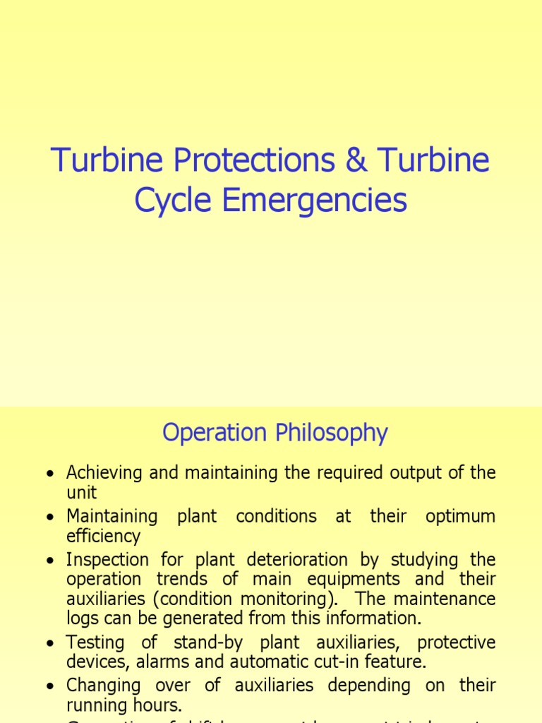 Emergency Turbine Protection Protocols | PDF | Turbine | Bearing ...