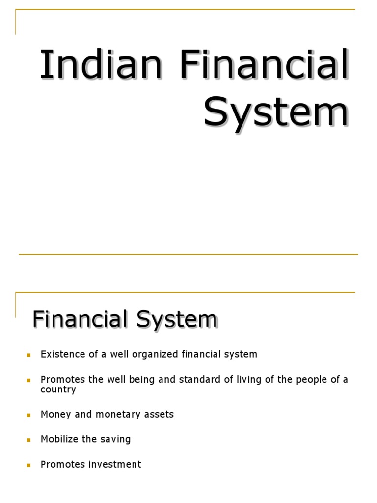 Indian Financial System | PDF | Reserve Bank Of India | Financial Markets
