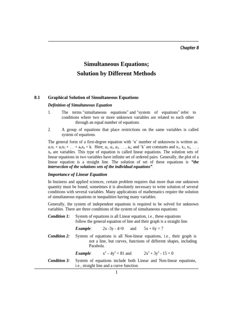 Final Checked 08 Simultaneous Equations by Graph | PDF | Equations ...